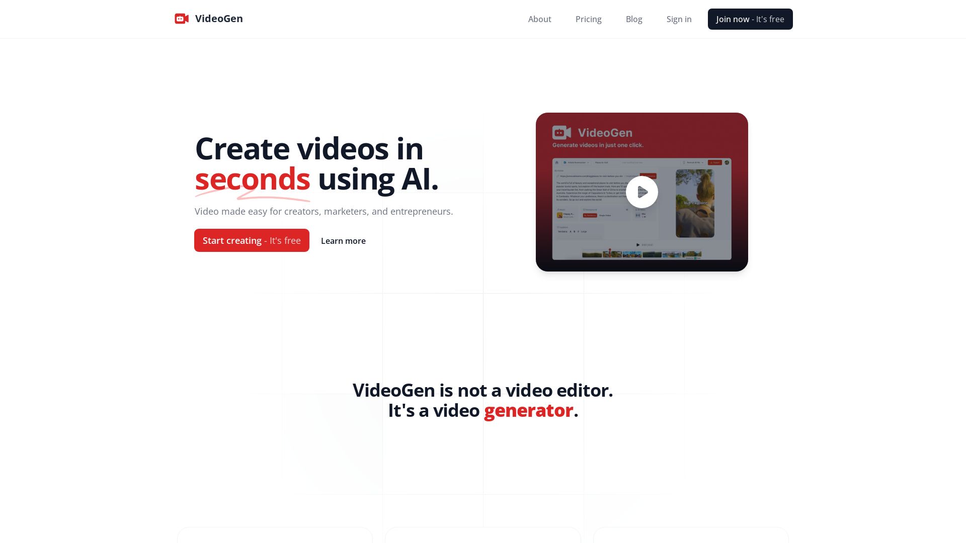 VideoGen.io | Create High-Quality Videos Fast | Futureen