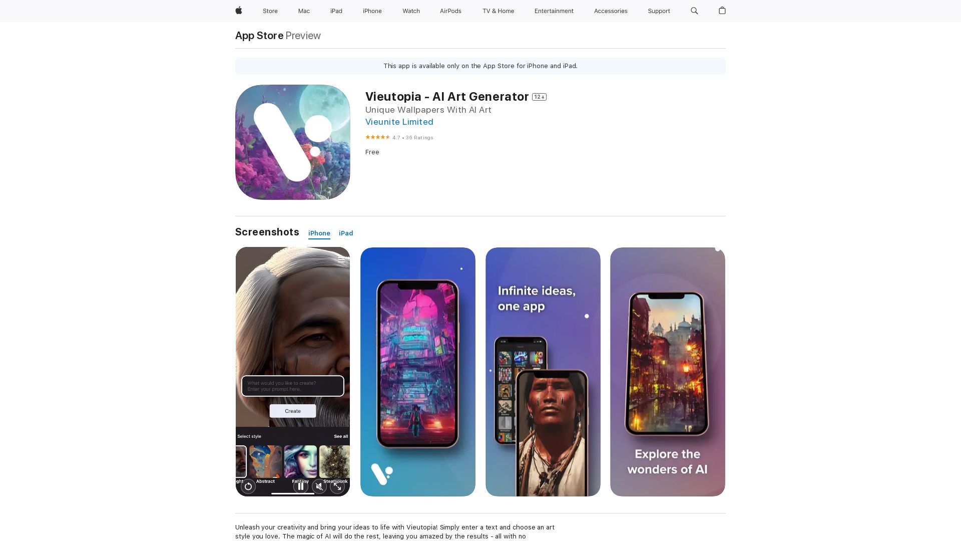Vieutopia | Generate Artistic Images from Text | Futureen