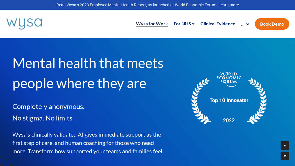 Wysa | Anonymous Mental Health Coaching and Support | Futureen