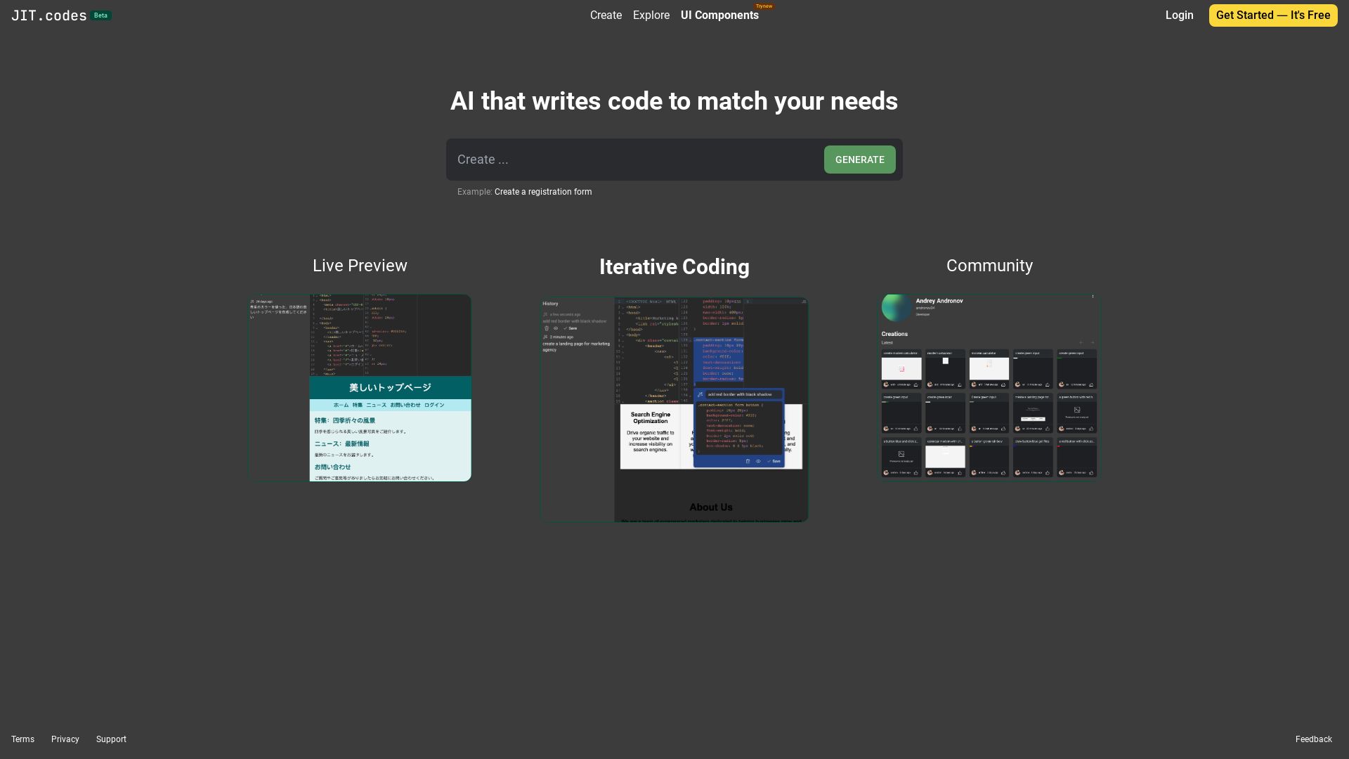 JIT.codes | Transform Text into Code with AI | Futureen