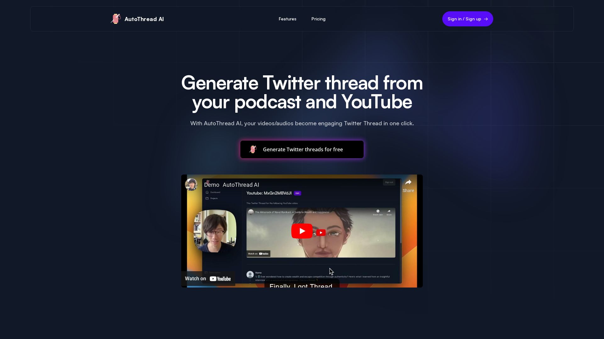 AutoThread AI | Create Engaging Twitter Threads from Podcasts | Futureen