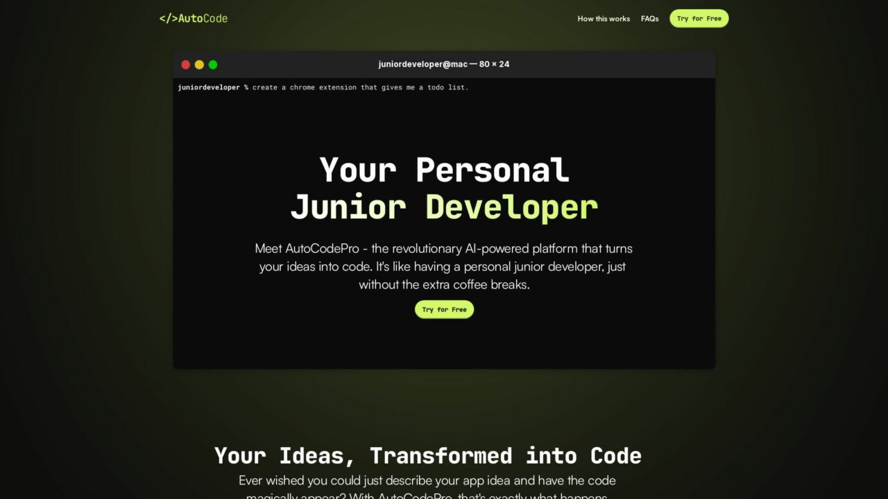AutoCode Pro 🤖 Get a FREE AI Junior Developer! | Futureen