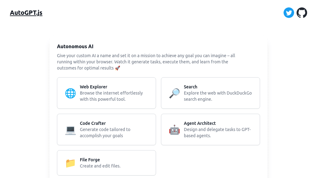 AutoGPTJS | Achieve Goals Autonomously in Your Browser | Futureen