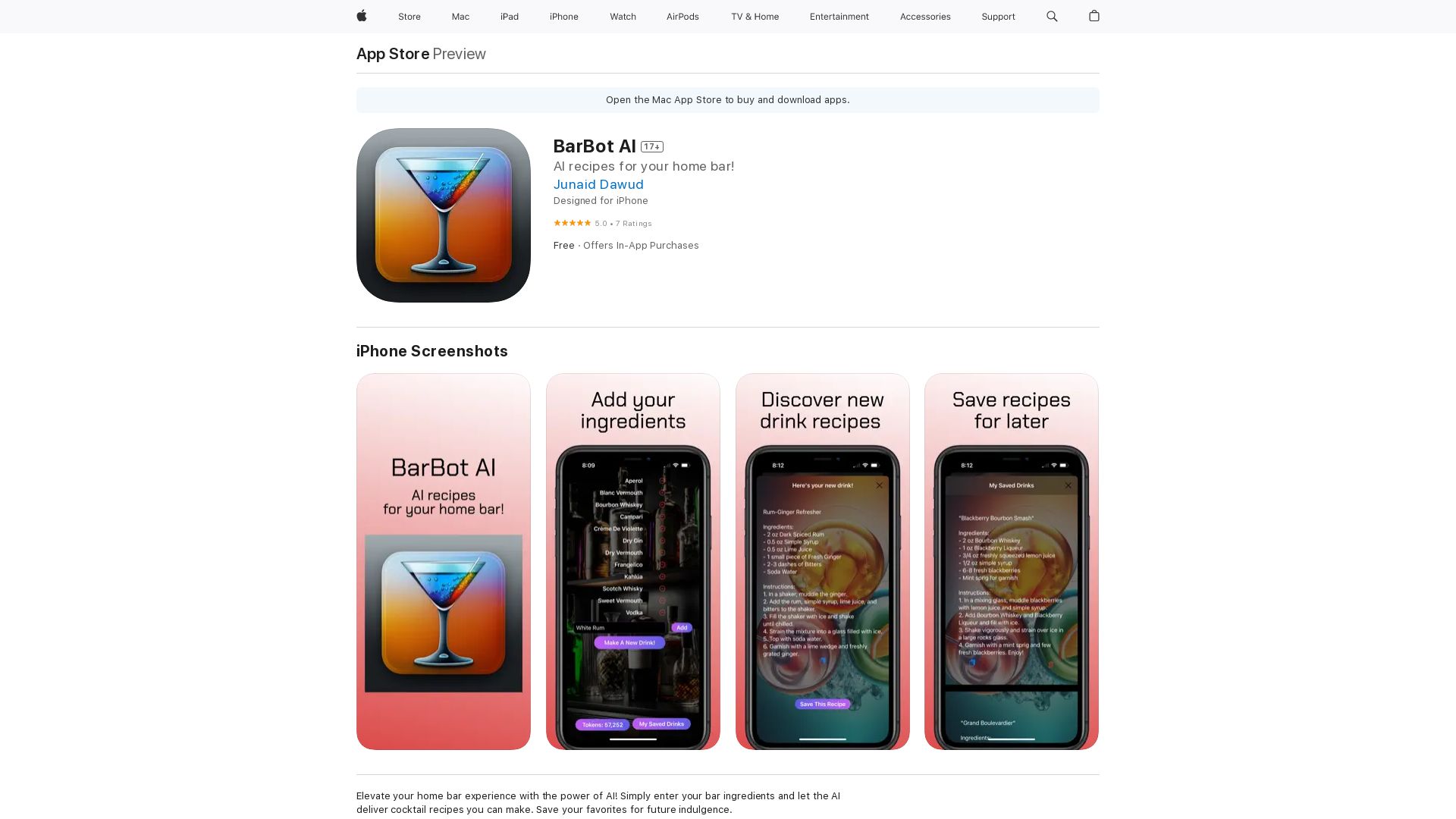 BarBot AI | Cocktail Recipes Made Easy | Futureen