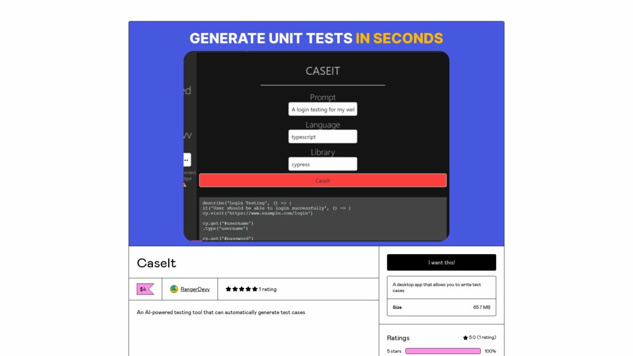 CaseIt 🧪 AI-powered tool for generating software test cases | Futureen