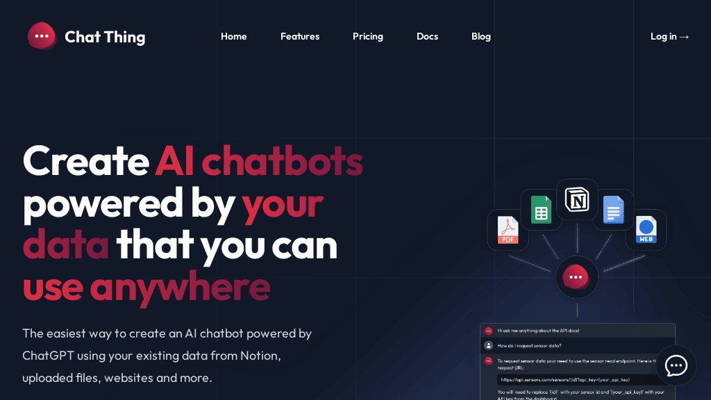 Chat Thing | Create AI Chatbots with Your Data | Futureen
