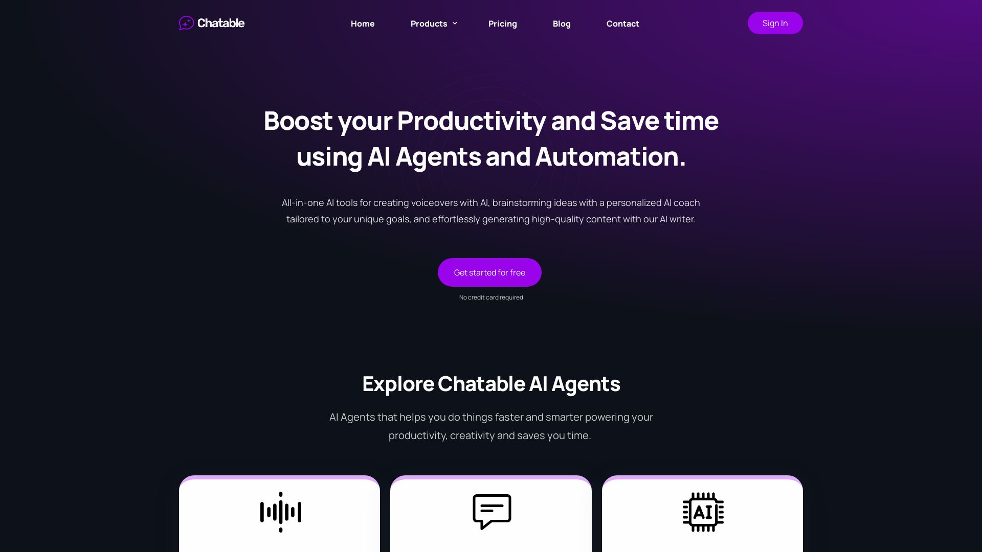 Chatable.cc | AI Agents Boosting Productivity and Creativity | Futureen
