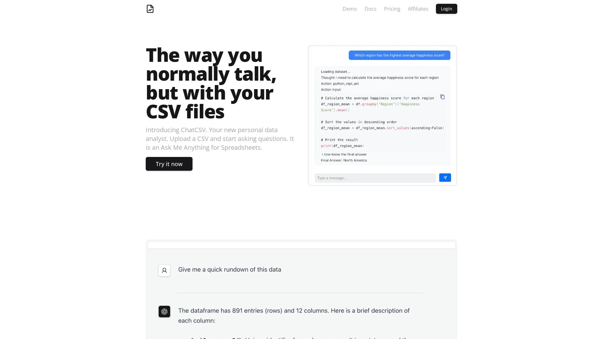 ChatCSV CSV File Q A Guide Futureen
