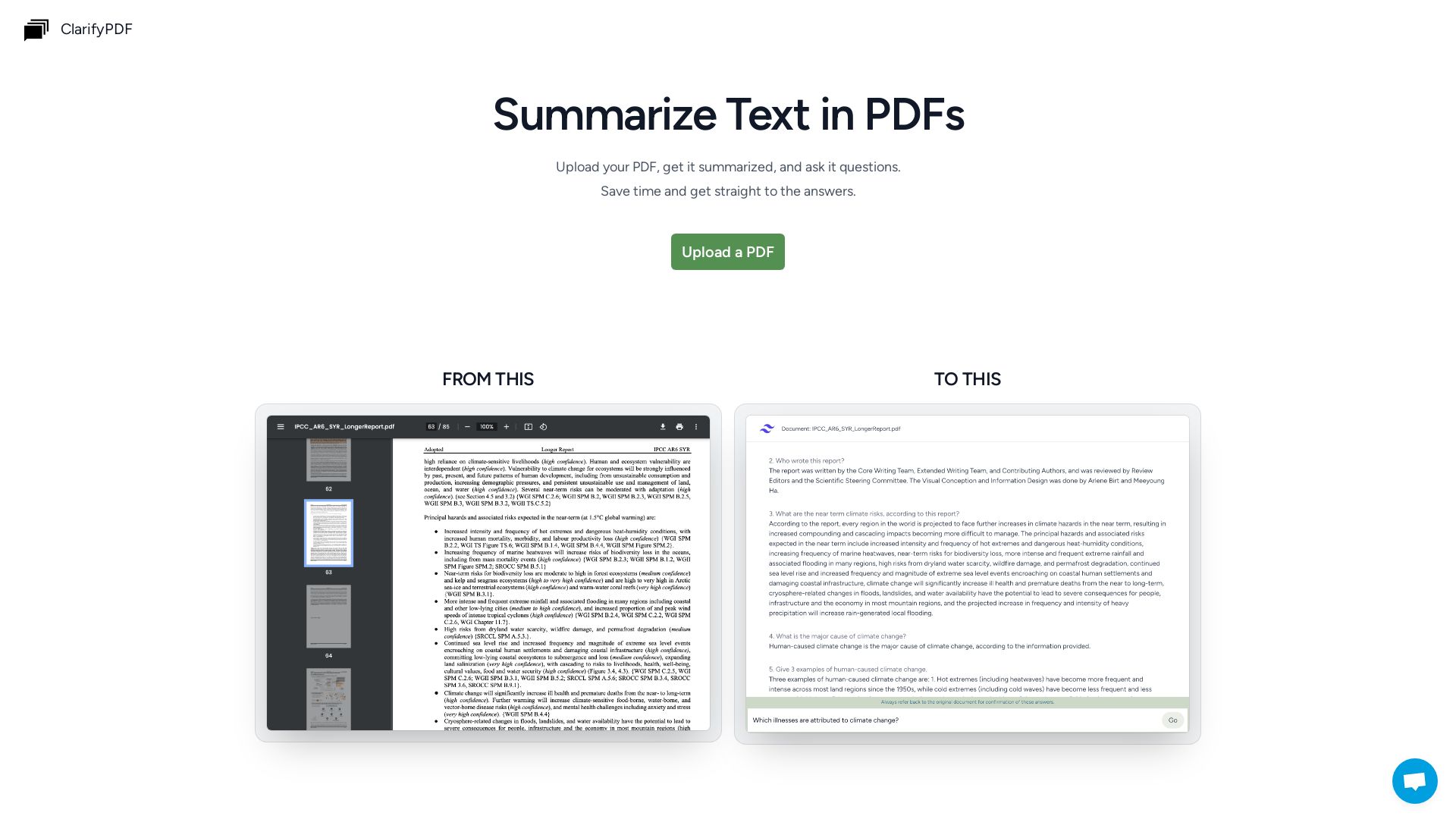ClarifyPDF | Summarize and Interact with PDF Content | Futureen