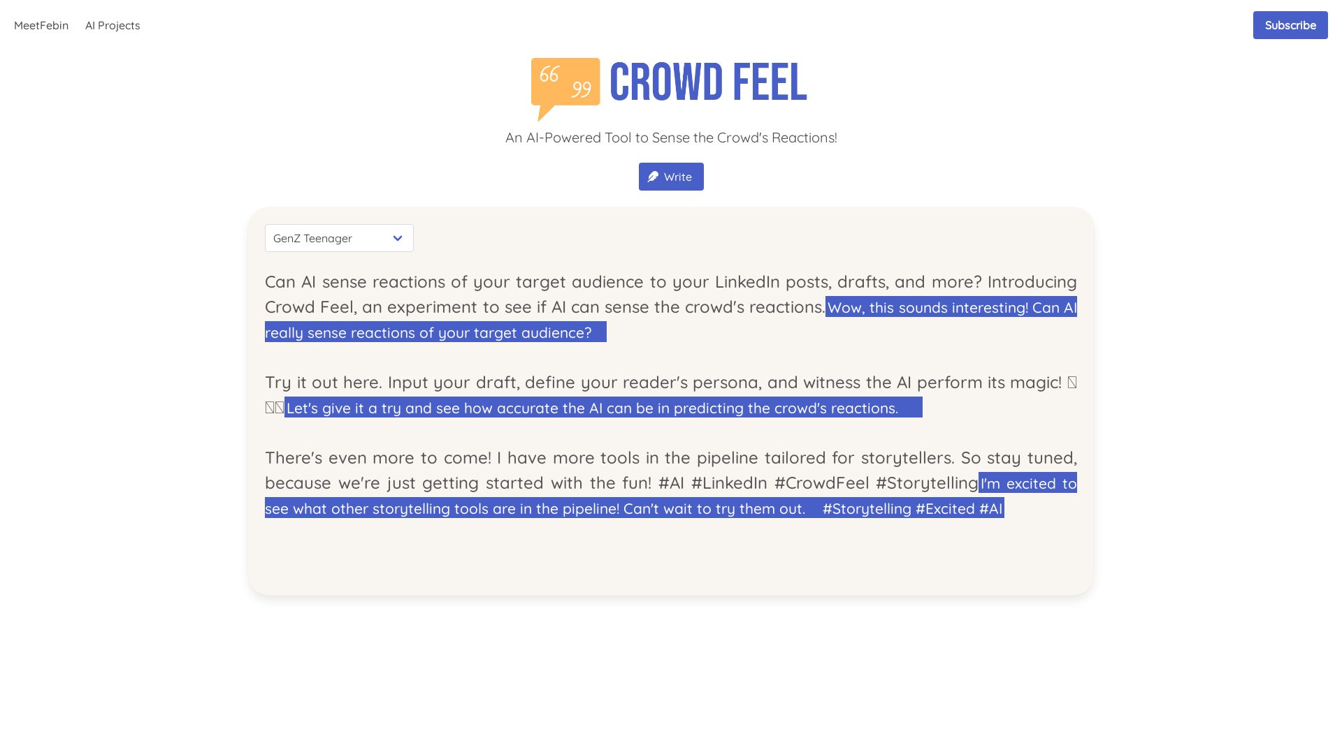 Febin | Boost LinkedIn Post Reactions | Futureen