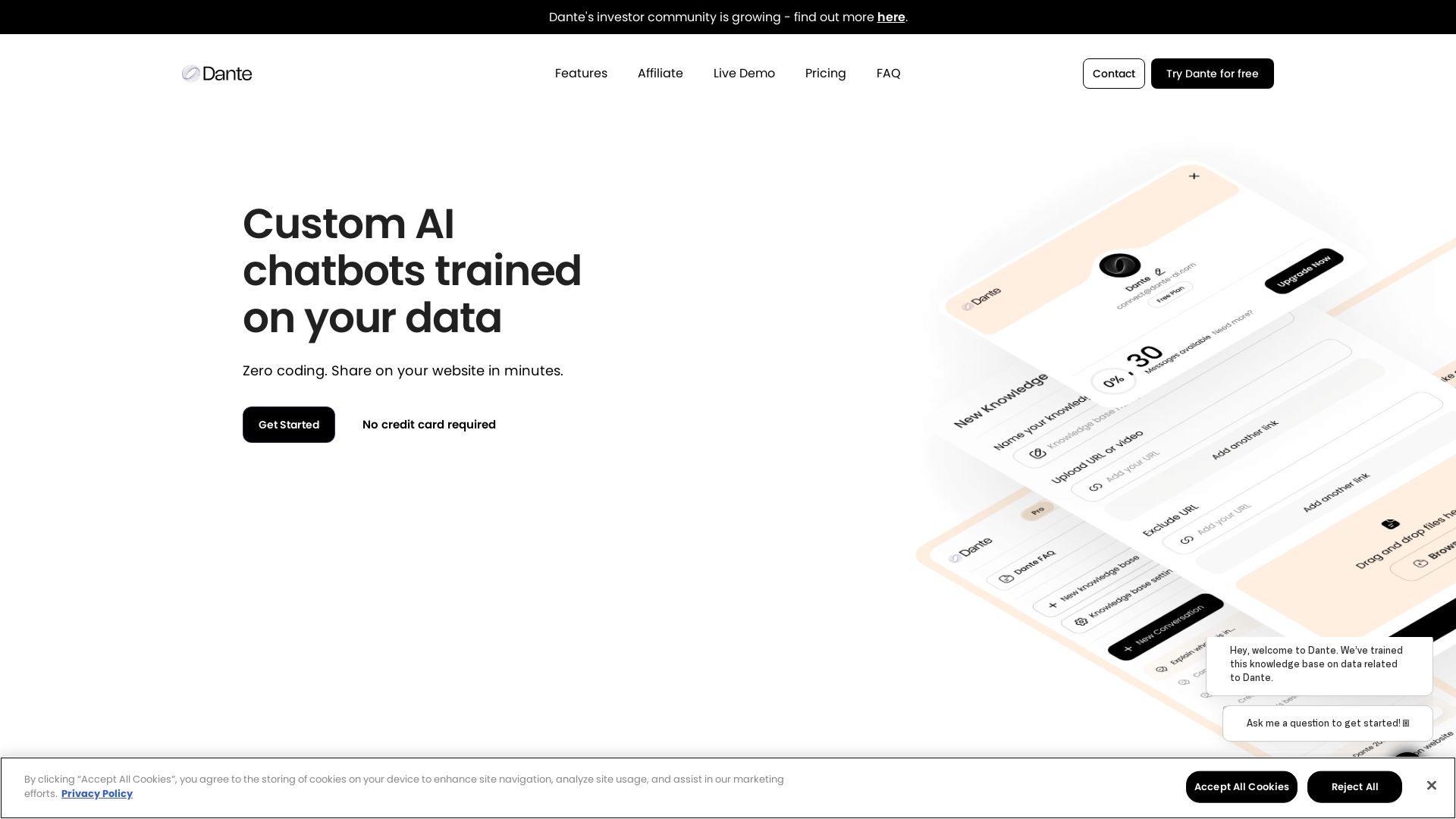 Dante AI | Build Custom Chatbots Without Coding | Futureen