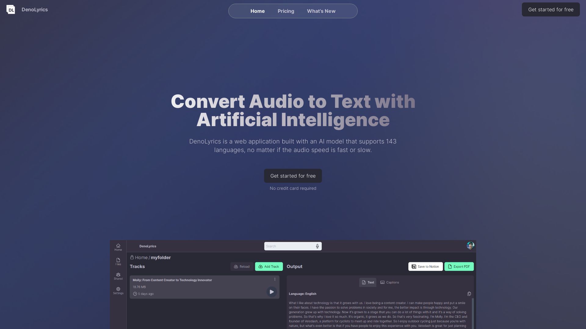 DenoLyrics | Transcribe Audio in 143 Languages | Futureen