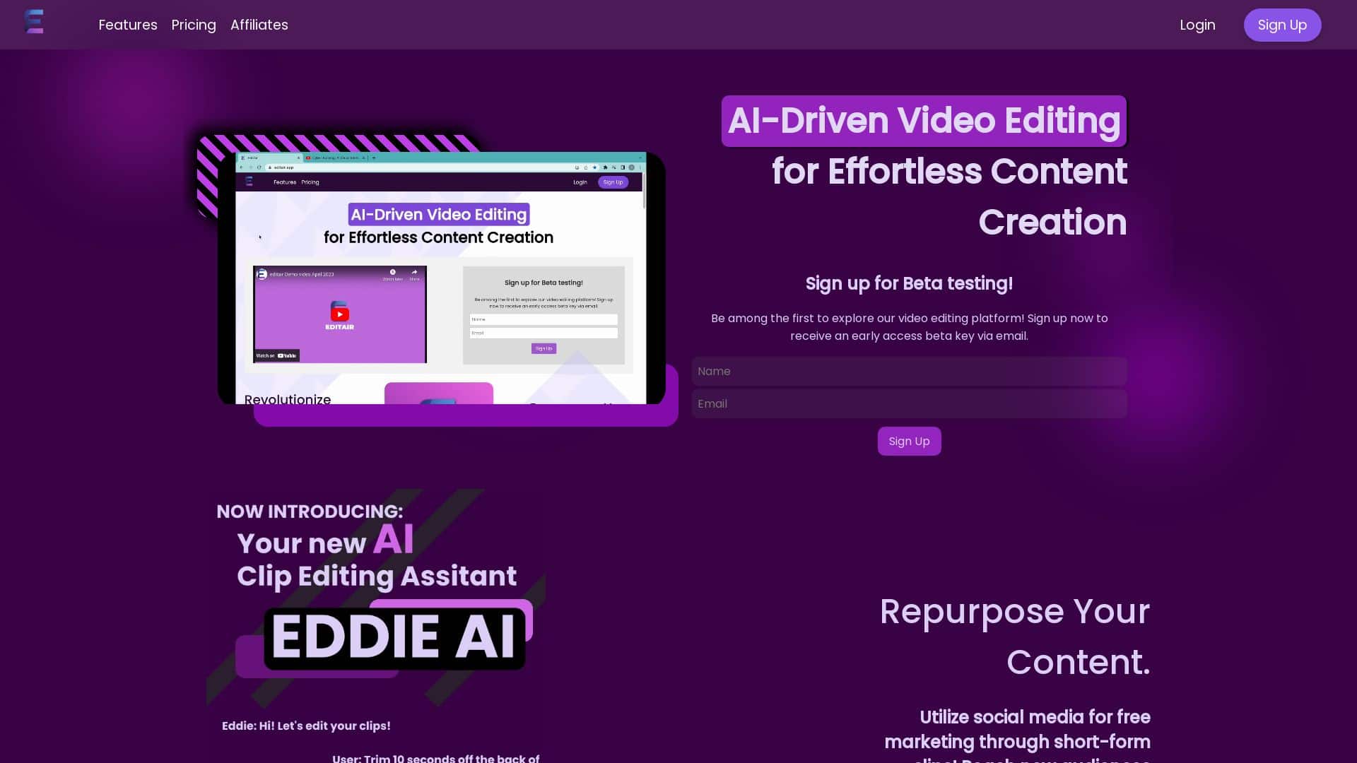 EditAir | Easy AI Video Editing Solution | Futureen