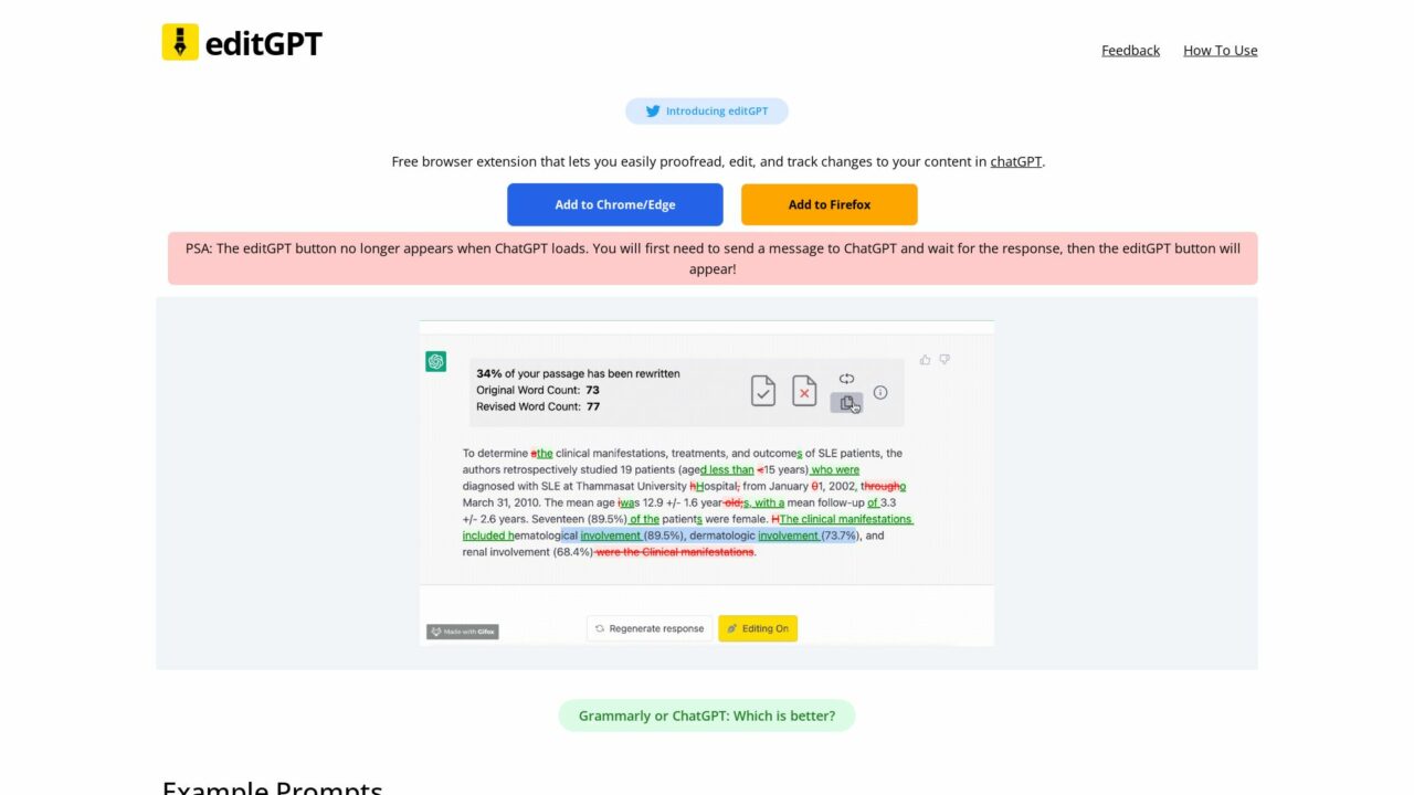 editGPT | Proofread and Edit in chatGPT | Futureen
