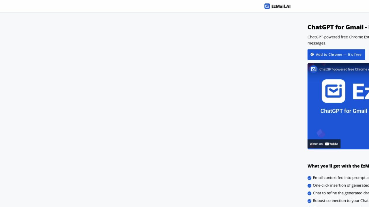 EzMail.AI | ChatGPT for Gmail Free Chrome Extension | Futureen