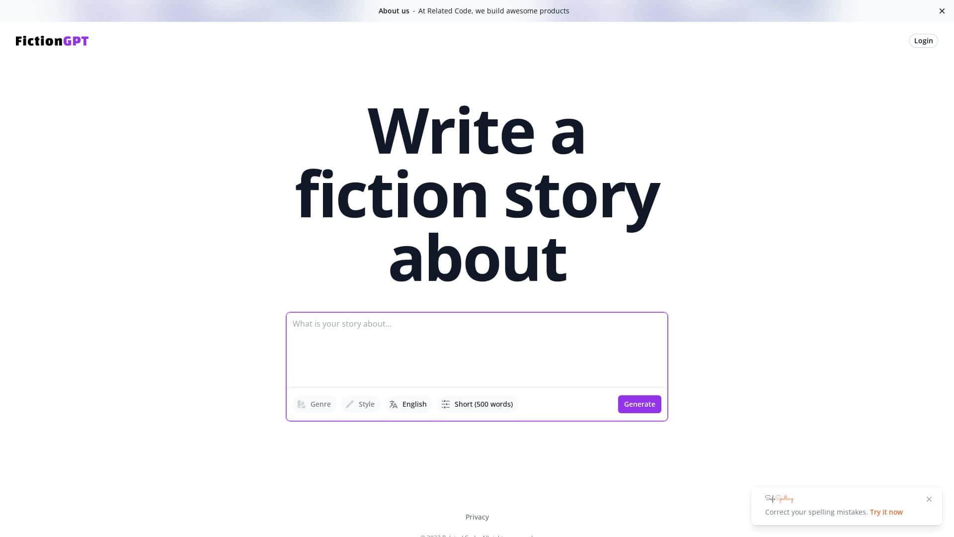 FictionGPT | Assisting Writers in Creating Fiction Stories | Futureen