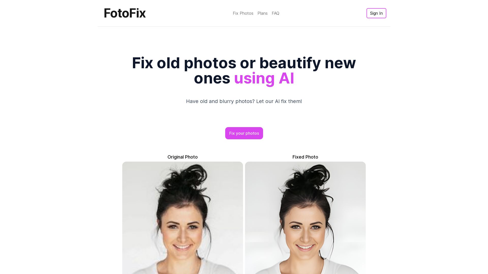 FotoFix | Enhance and Restore Your Photos with AI | Futureen