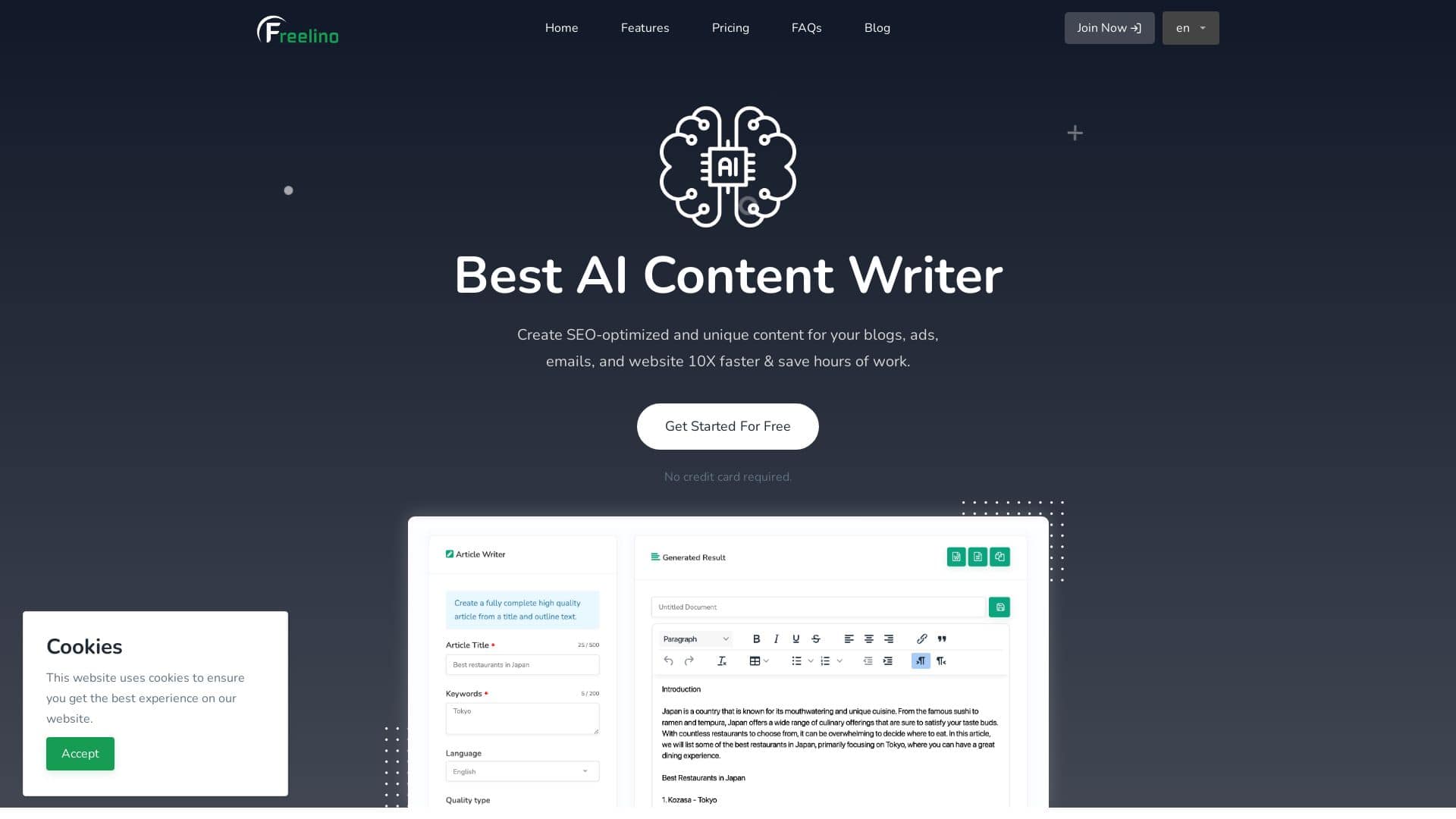 Freelino AI | Boost Conversions with AI Content Creation | Futureen