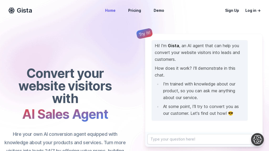 Gista | AI Conversion Agent Boosting Website Engagement | Futureen