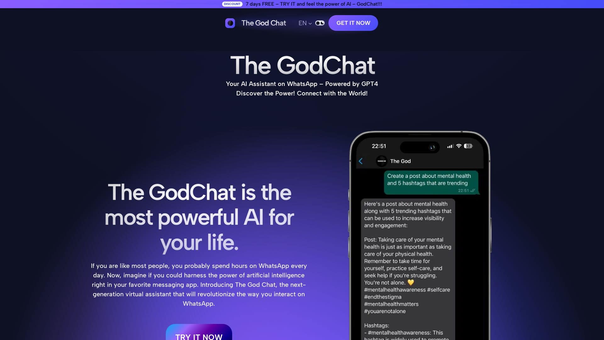 God Chat | Your AI Assistant on WhatsApp | Futureen