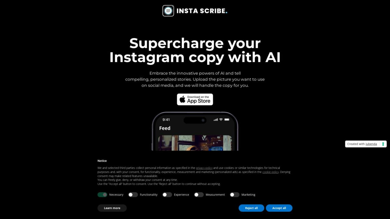 Instascribe.app 📸 Generate Social Media Copy with Image Analysis | Futureen