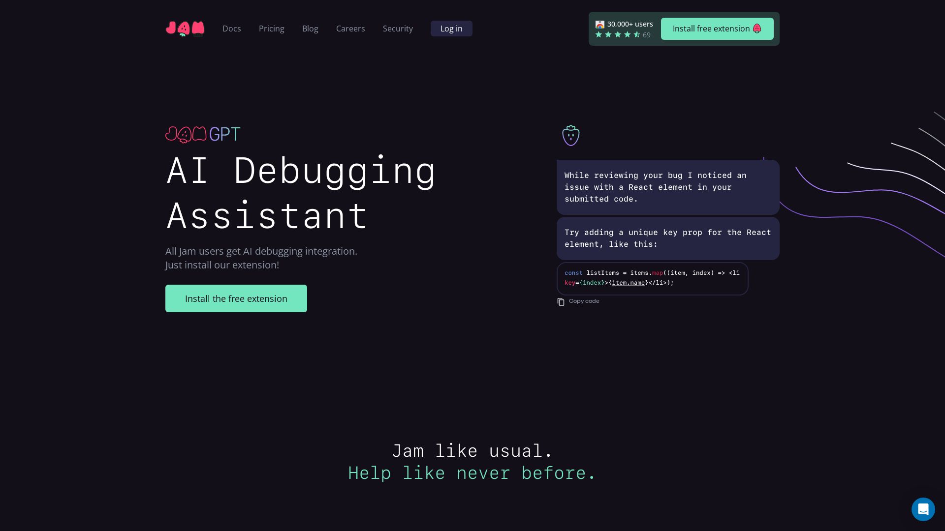 Jam | AI Debugging Assistant | Futureen