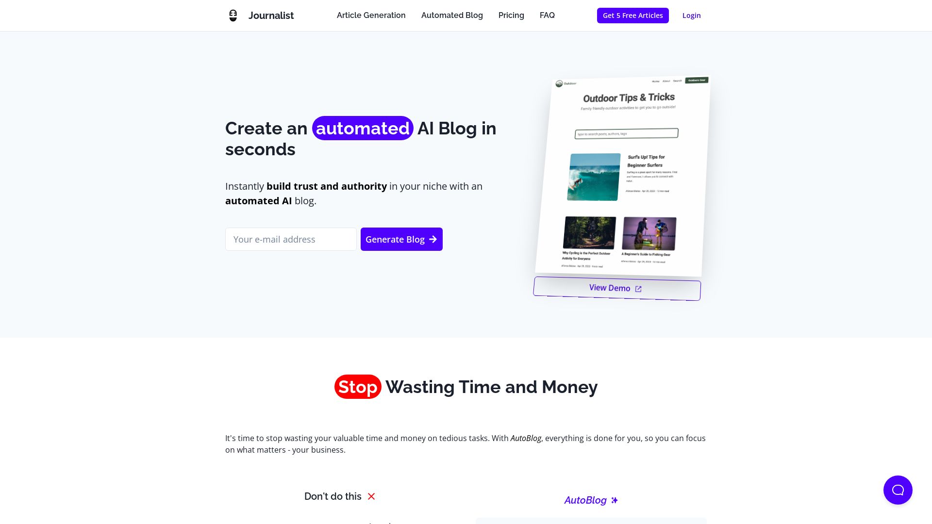 AutoBlog | Instantly Generate an AI Automated Blog | Futureen
