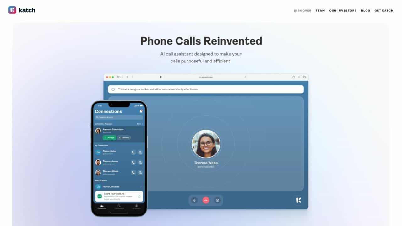 Katch - AI Call Assistant 📞 | Reinvent Your Phone Calls | Futureen