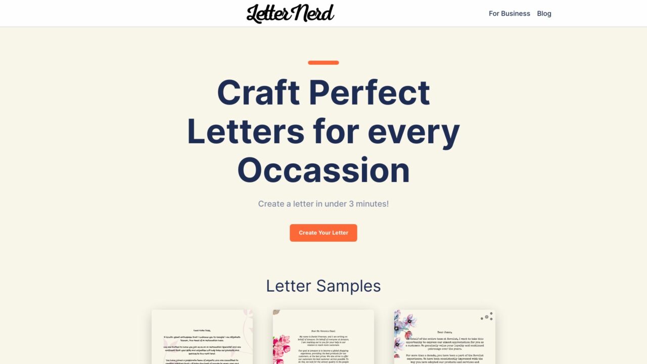 Letternerd.com | AI Letter Generator for Any Occasion | Futureen