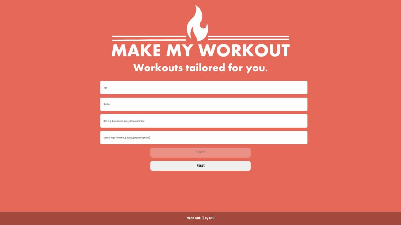 Make My Workout | Personalized Fitness Planning Tool | Futureen