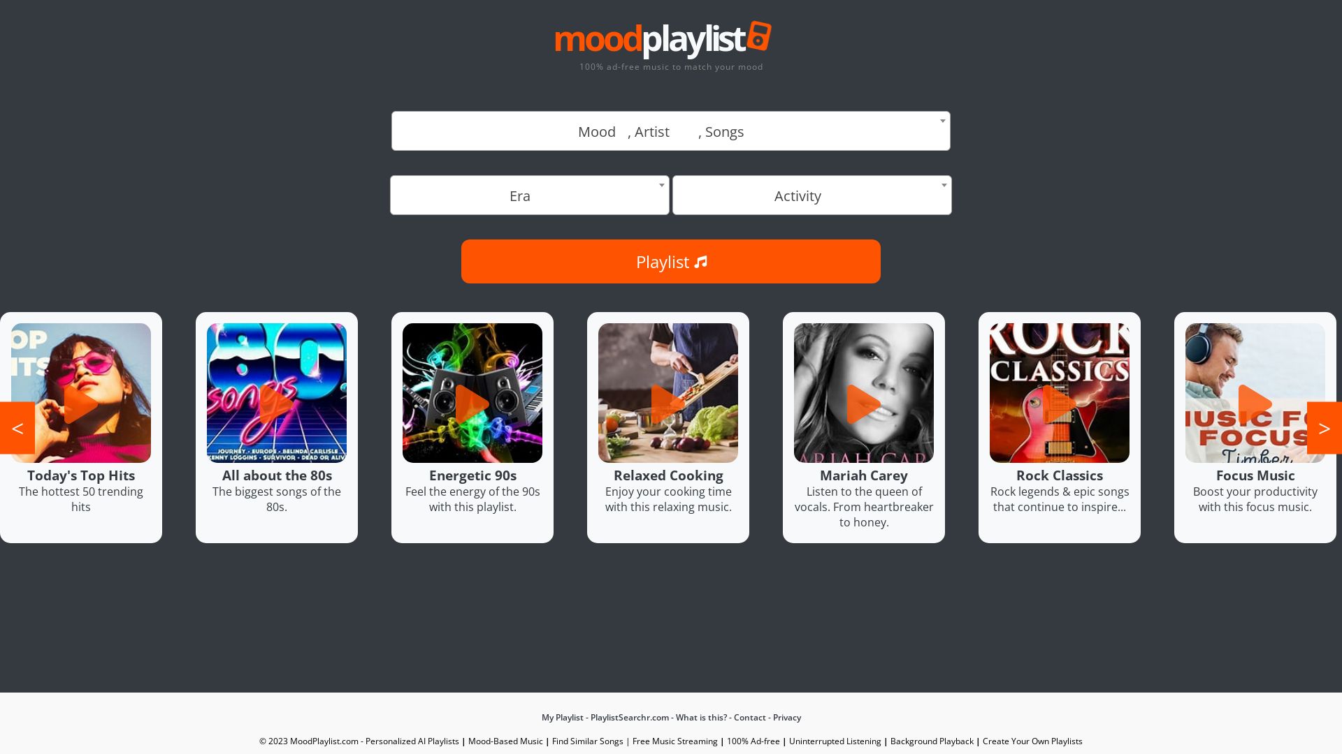 MOODPlaylist | Personalized Playlists for Your Mood | Futureen
