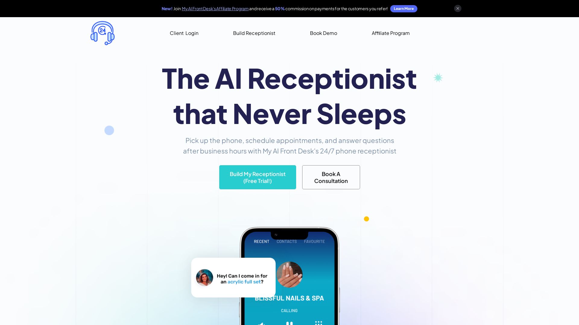 My AI Front Desk | 24/7 AI Phone Receptionist | Futureen