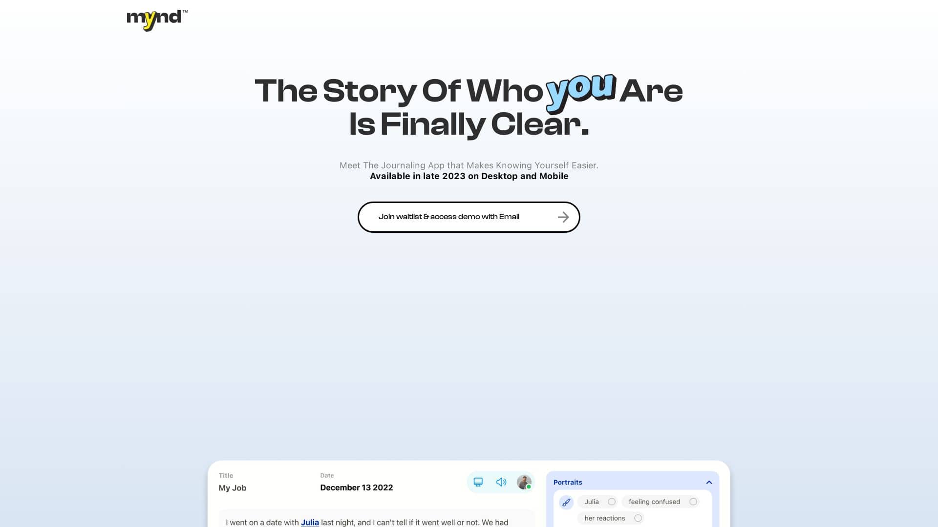 Mynd.so | Discover Patterns & Insights with AI Journaling | Futureen