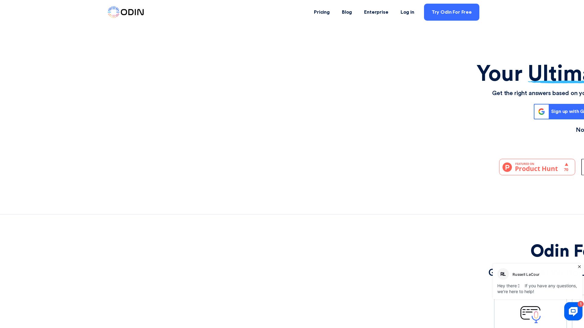 Odin AI | Boost Productivity with Real-time Information | Futureen