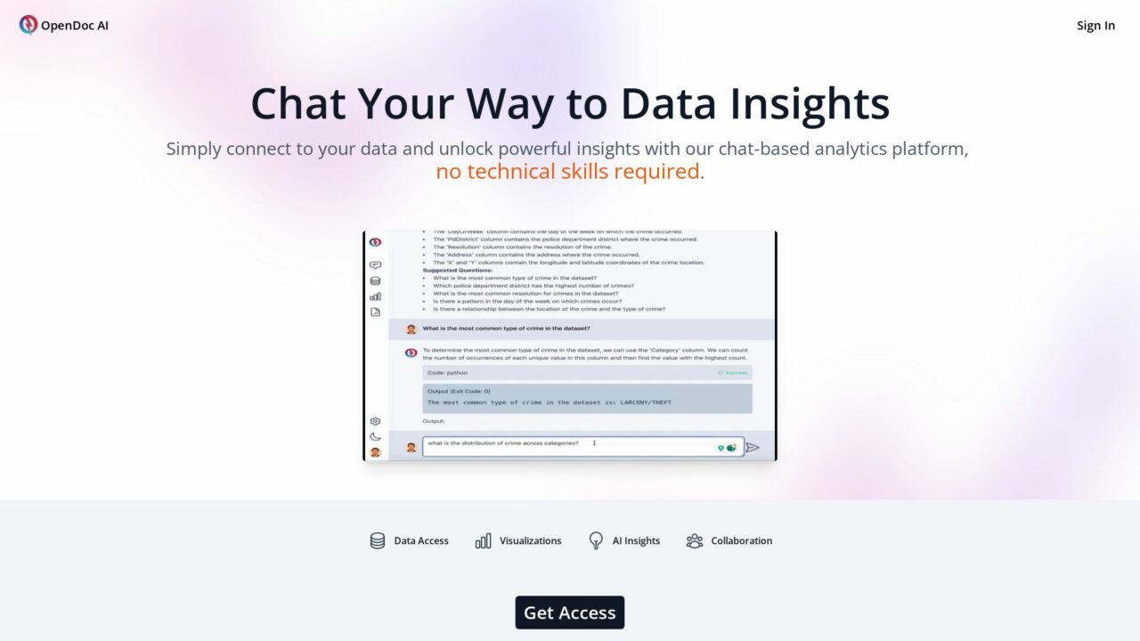 OpenDoc AI | Simplify Data Analysis for Everyone | Futureen