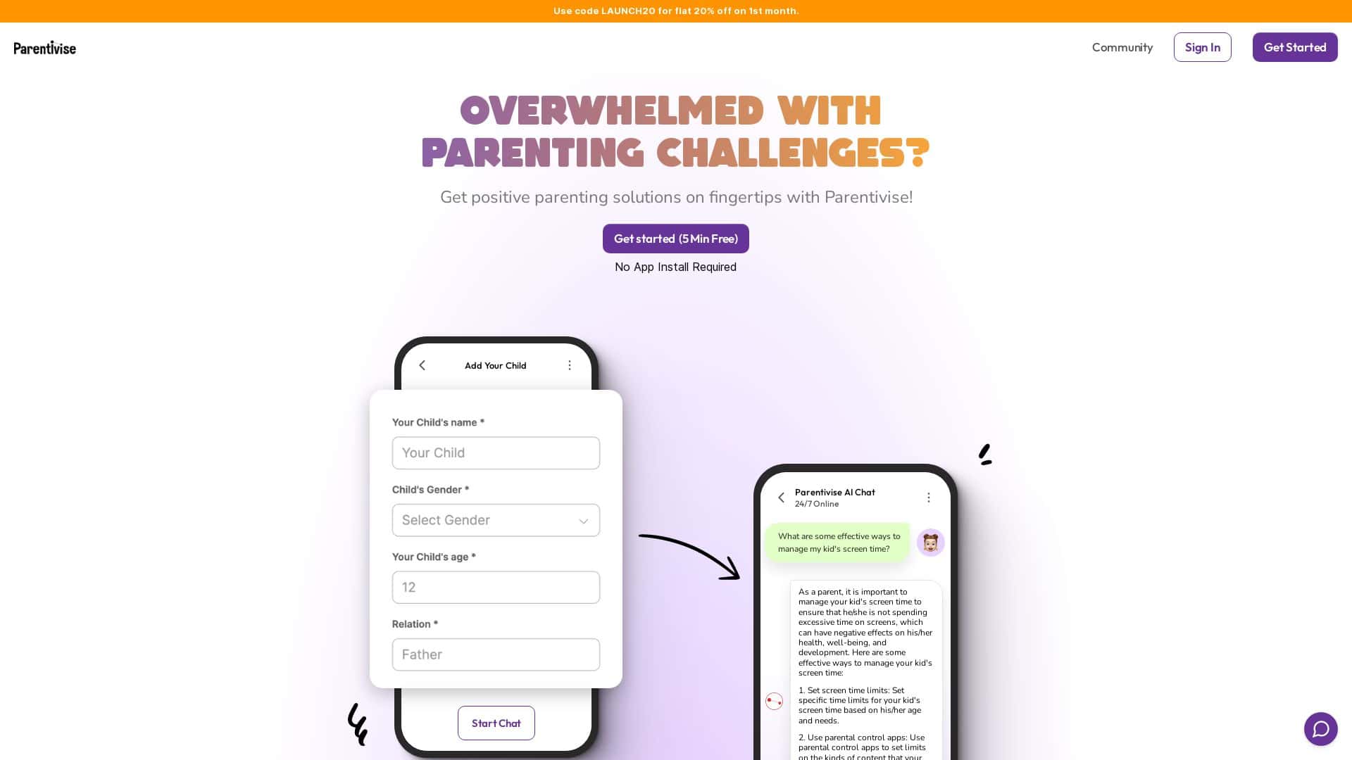 Parentivise | Personalized AI Parenting Assistant Guide | Futureen