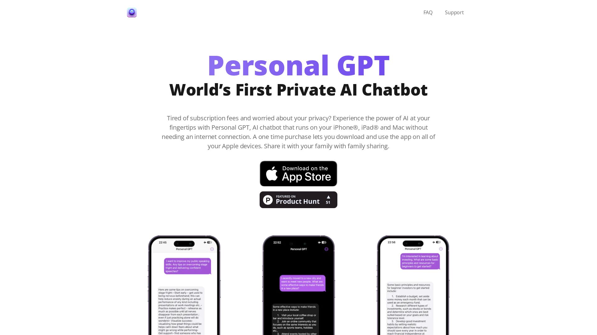 Personal GPT | Offline & Secure AI Chatbot for iOS & macOS | Futureen
