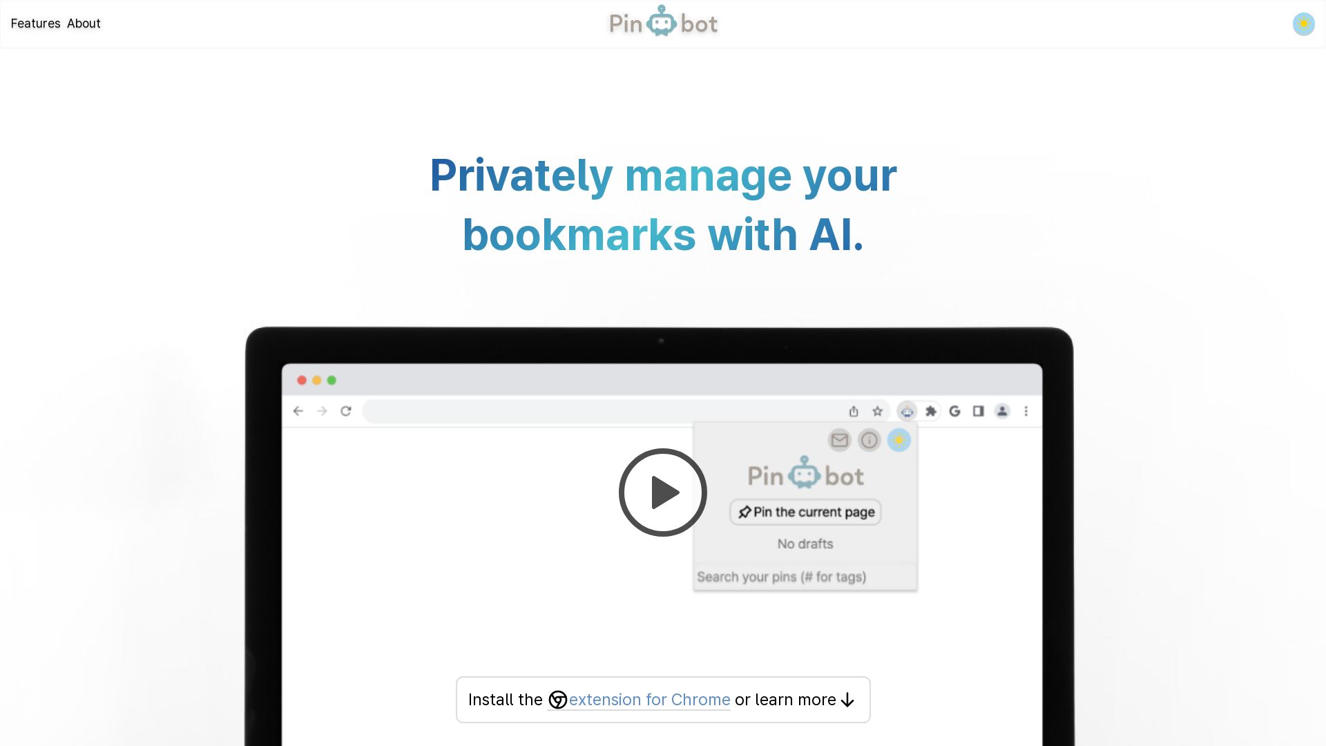Pinbot | Private Search Engine for Your Browsing History | Futureen