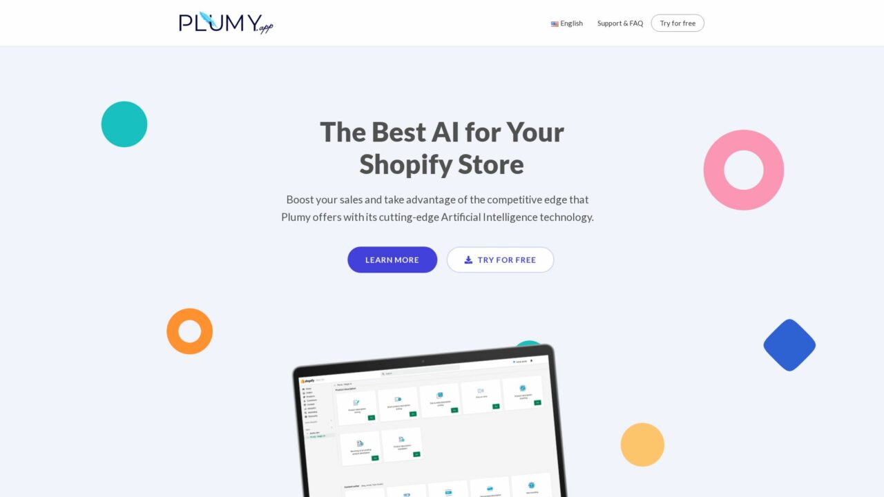 Plumy | AI Content Creation for Shopify Stores | Futureen