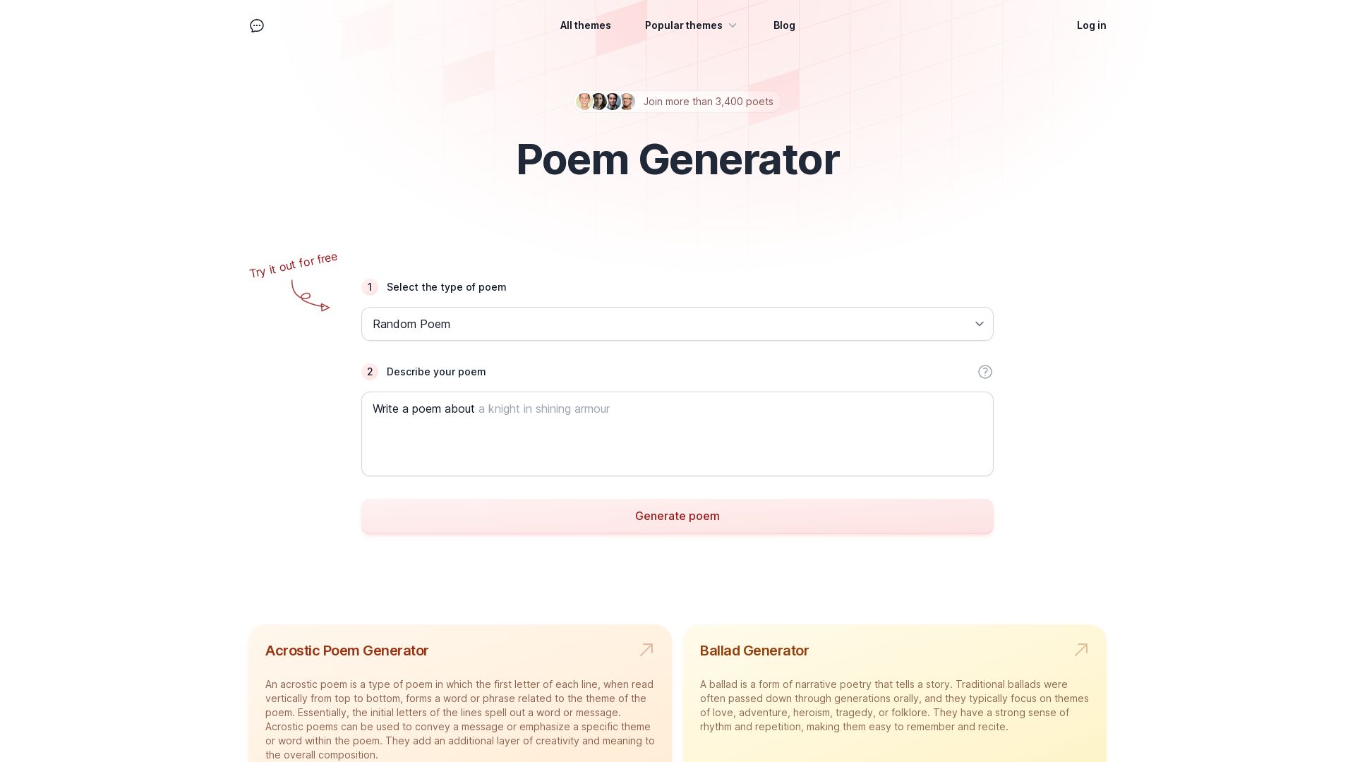 Poetry.tips | AI Poem Generator Create Unique Poems | Futureen