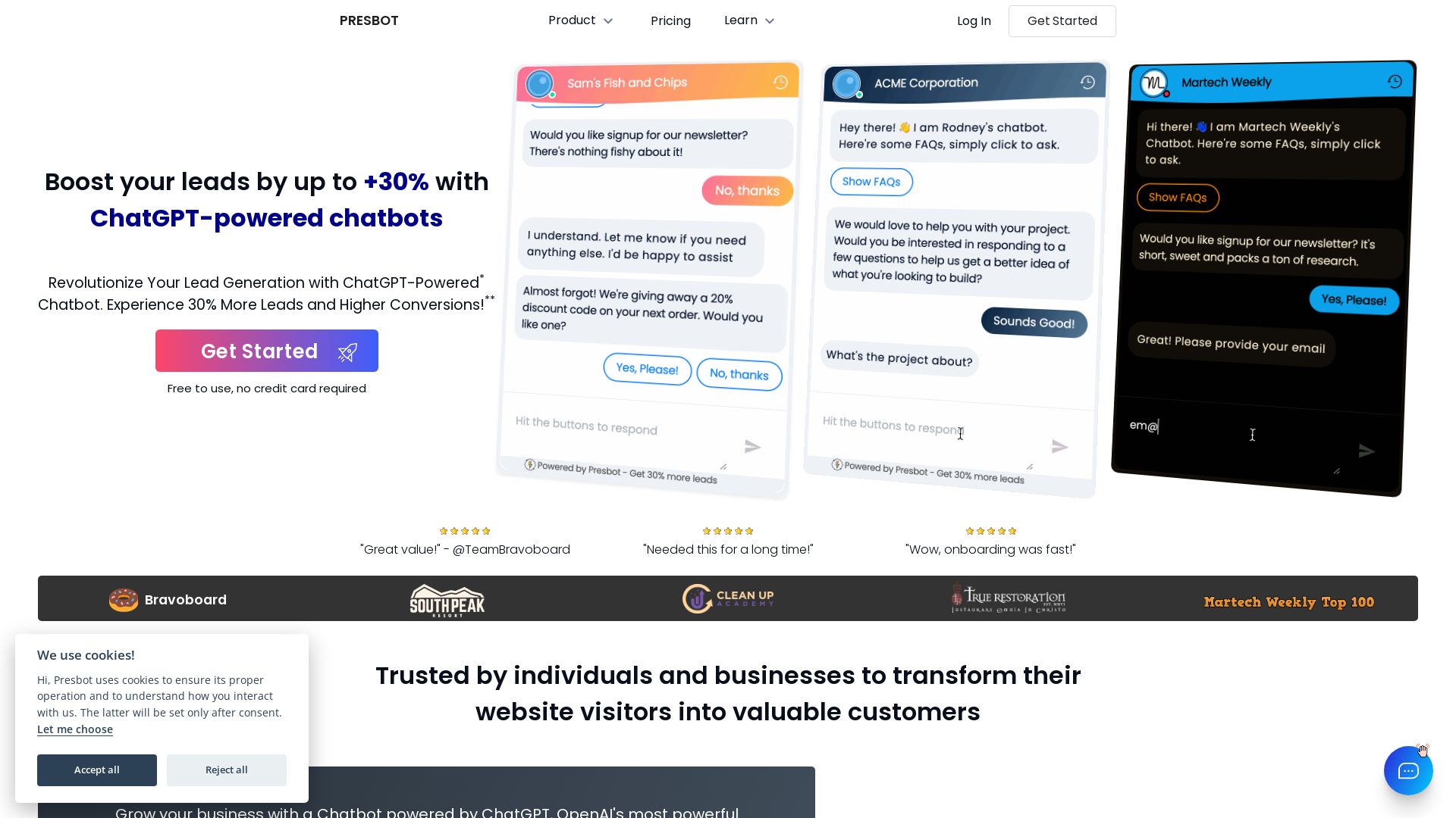 Presbot | Boost Your Leads with ChatGPT-Powered Bot | Futureen