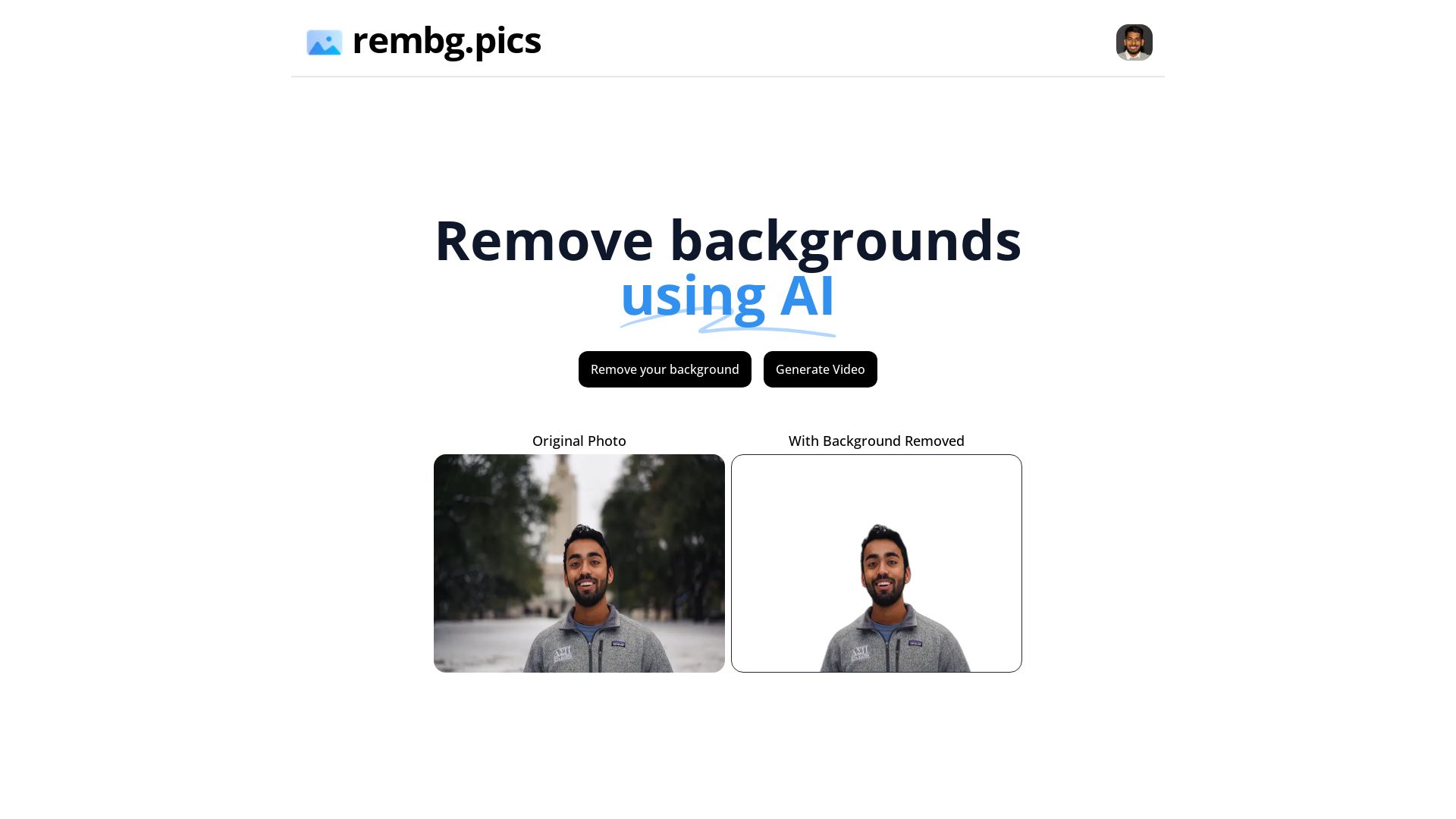 rembg.pics | Remove Backgrounds Using AI | Futureen