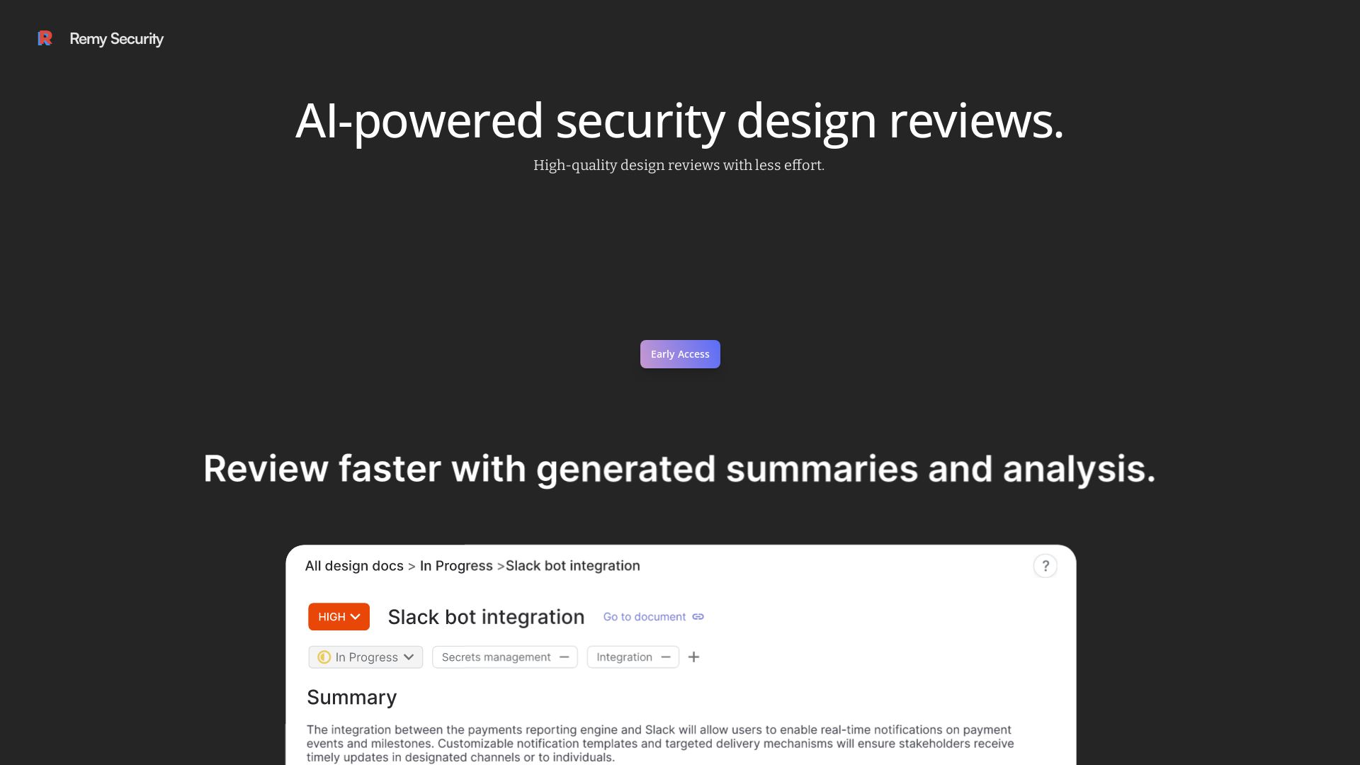 Remy Security | AI-powered design reviews for security | Futureen