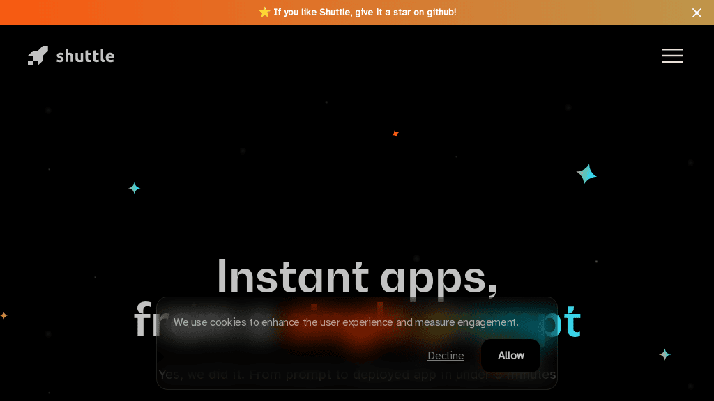Shuttle.rs | Create cloud apps with natural language prompts. | Futureen