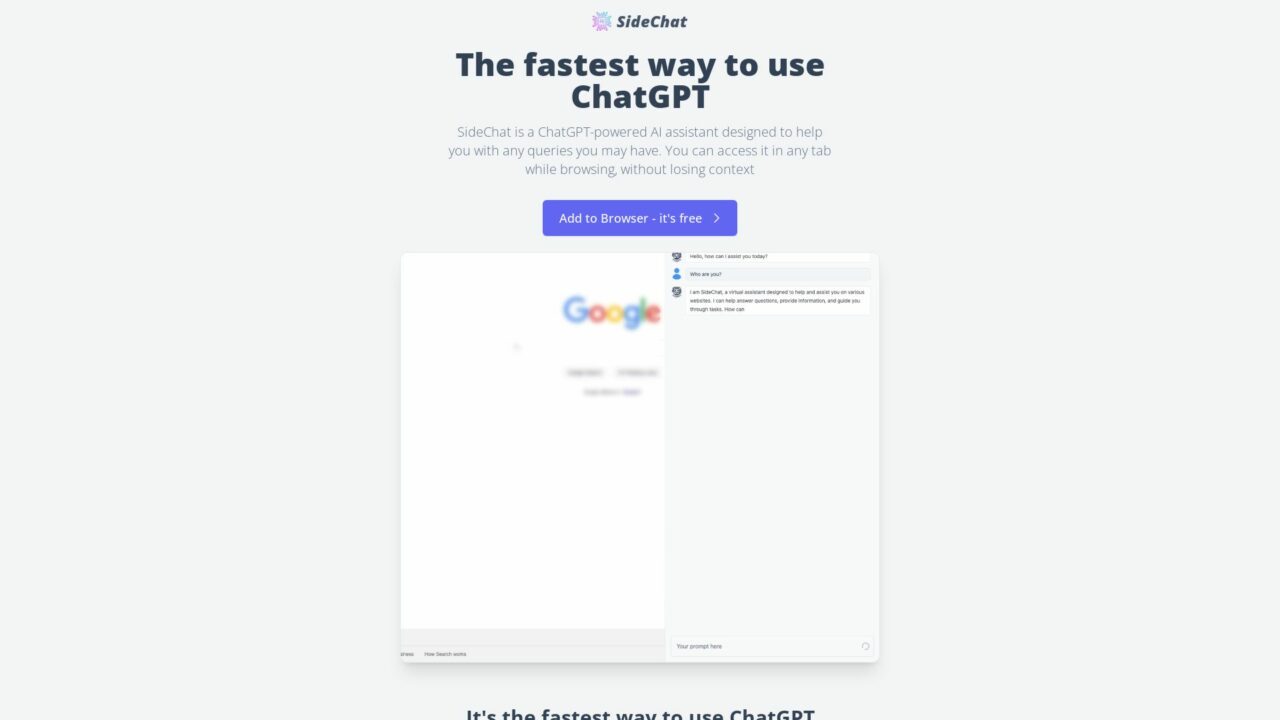 SideChat | Fast ChatGPT Assistant for Any Query! | Futureen