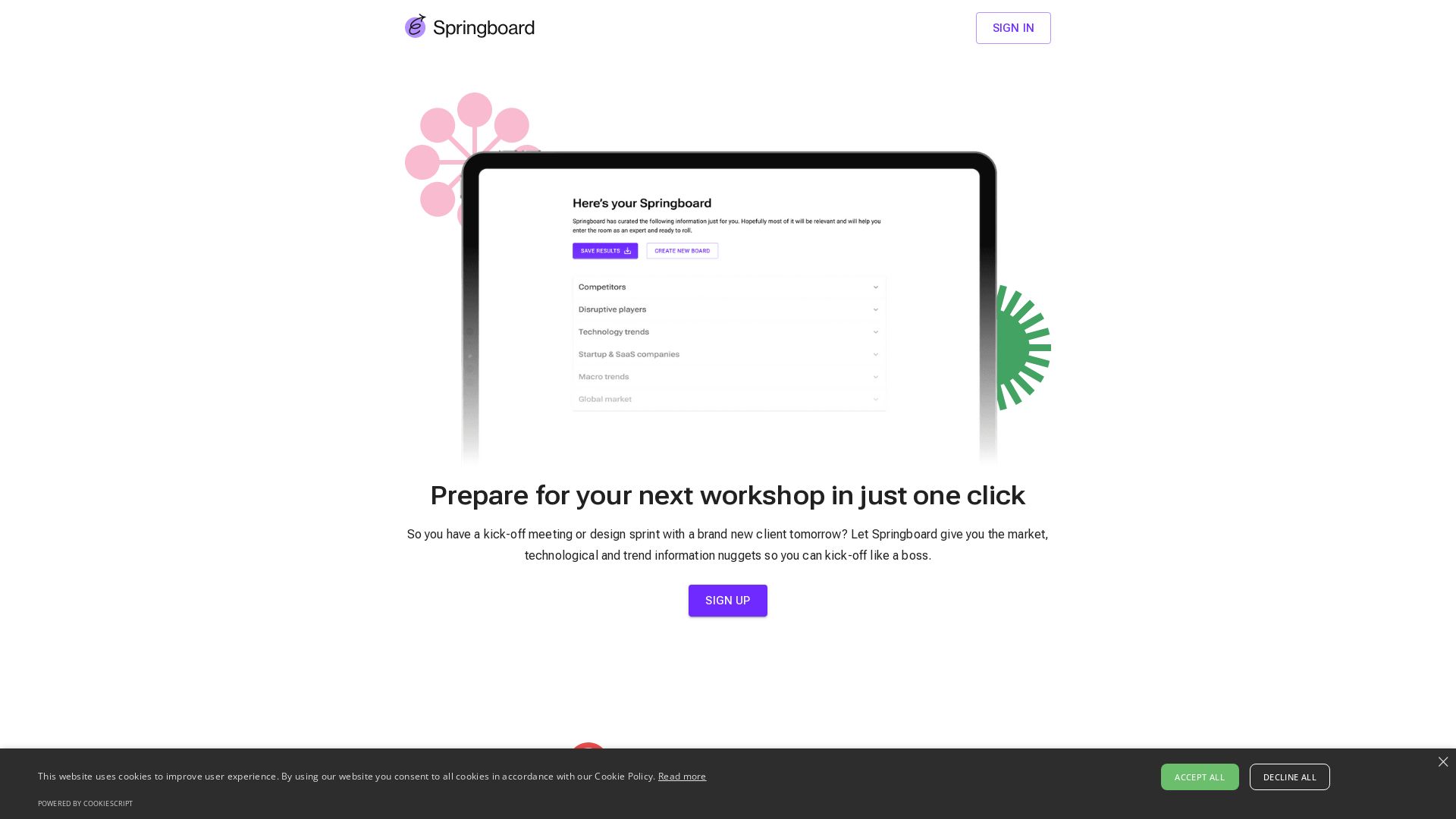 Springboard | Prepare for your next workshop in one click | Futureen