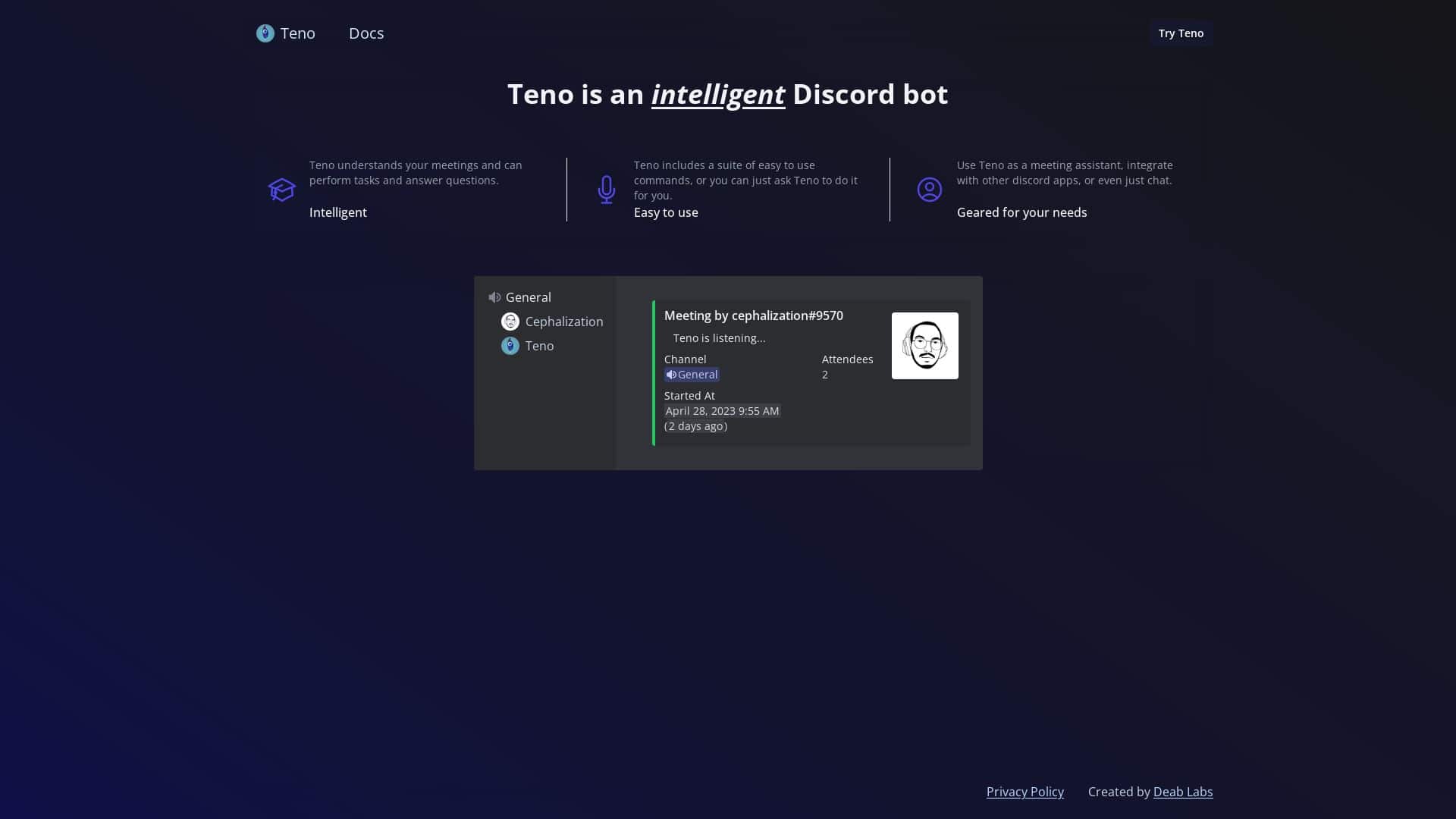Teno Chat | Discord's Top Meeting Organizer and Task Manager | Futureen