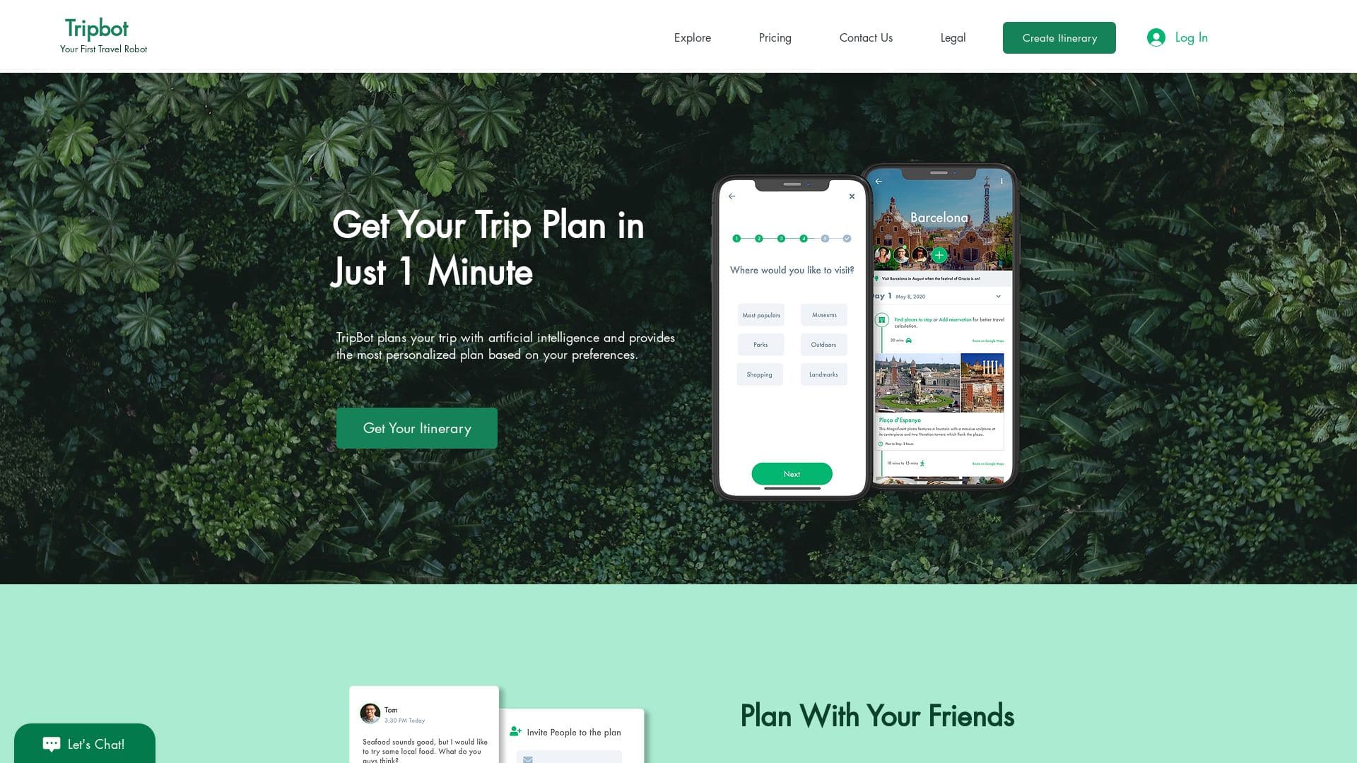 TripBot | Quick Personalized Itineraries for Travel | Futureen