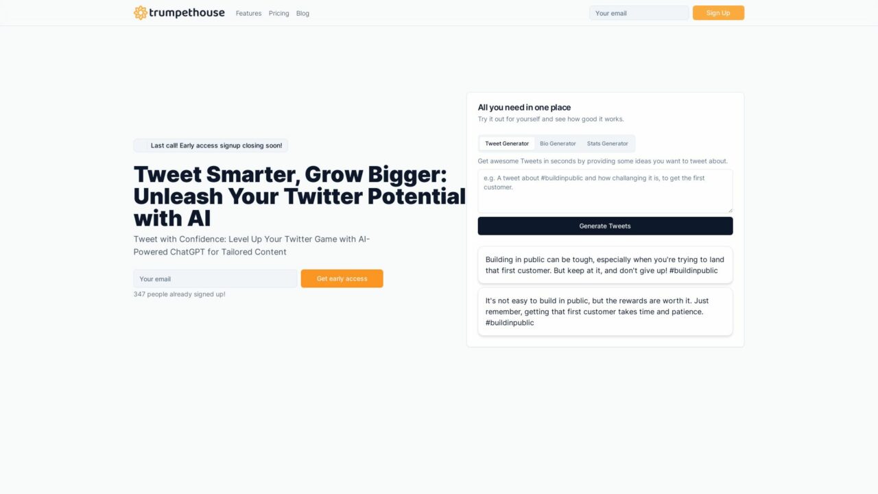 trumpethouse - AI enhanced Twitter Tools 🎺 Tweet Smarter, Grow Bigger ...