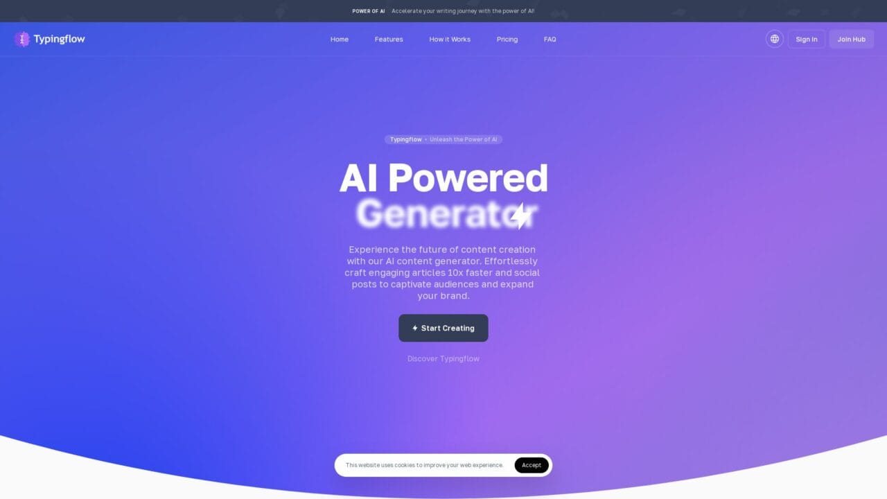 Typingflow 🖋️ | Generate Engaging Content with Ease | Futureen